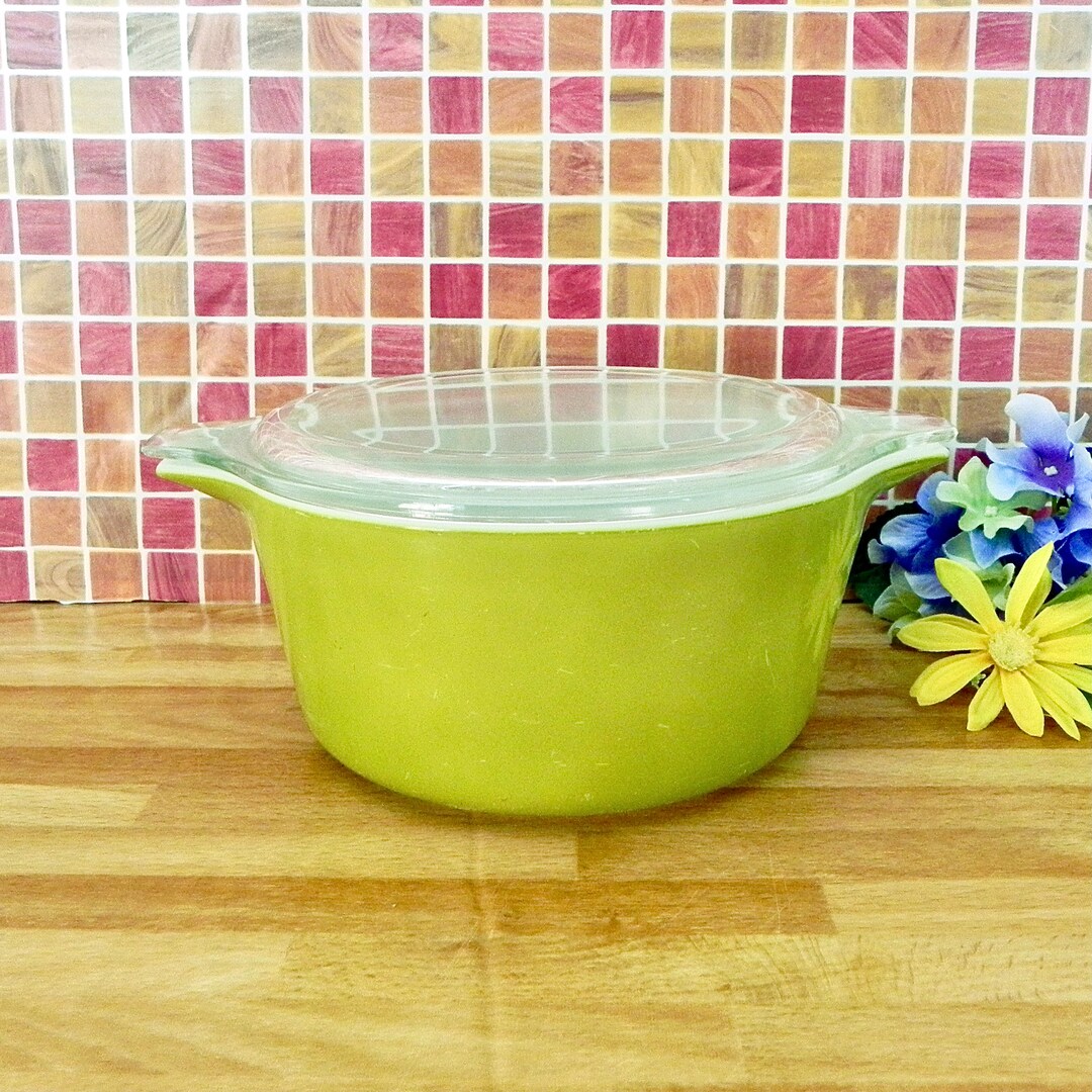 Pyrex Verde 474-B Casserole With Clear Lid | Rare Avocado Green Pyrex ...