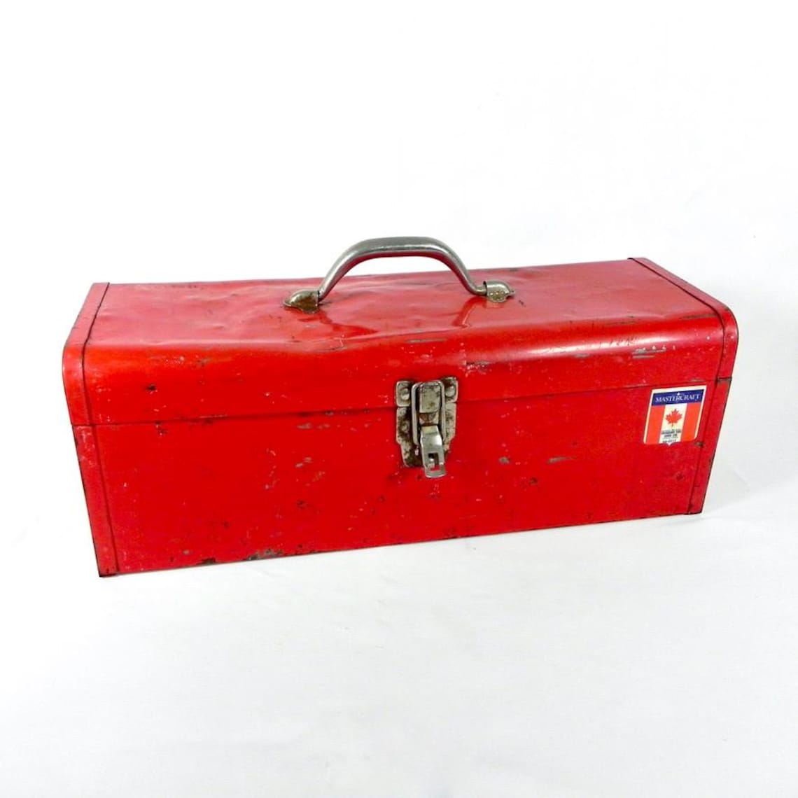 Vintage Red Tool Box | Rustic Metal Garage Supplies | Mastercraft Retro ...