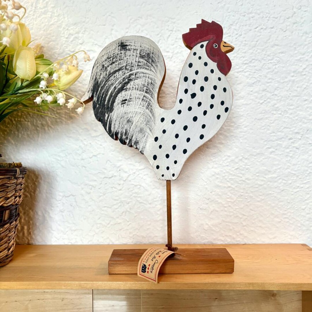 Rustic Wooden Rooster Figure: Canadian Country Folk Art Decor - Etsy