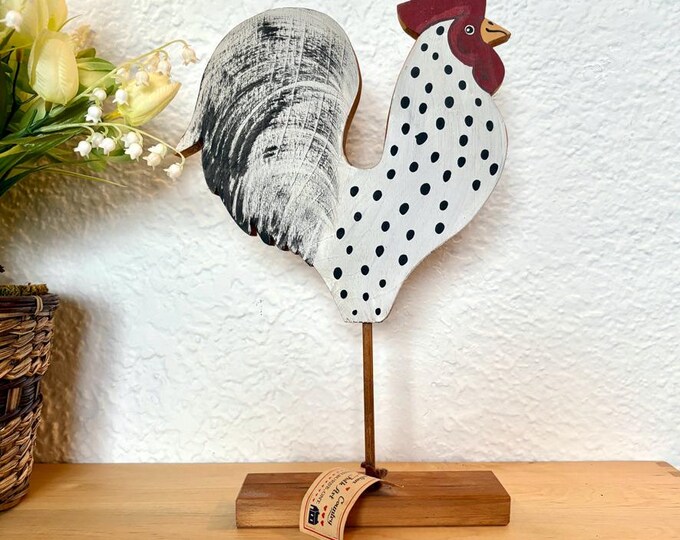 Rustic Wooden Rooster Figure: Canadian Country Folk Art Decor - Etsy
