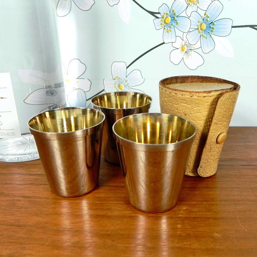 Travel Shot Glasses | Stainless Steel Shooters in Leather Case ...