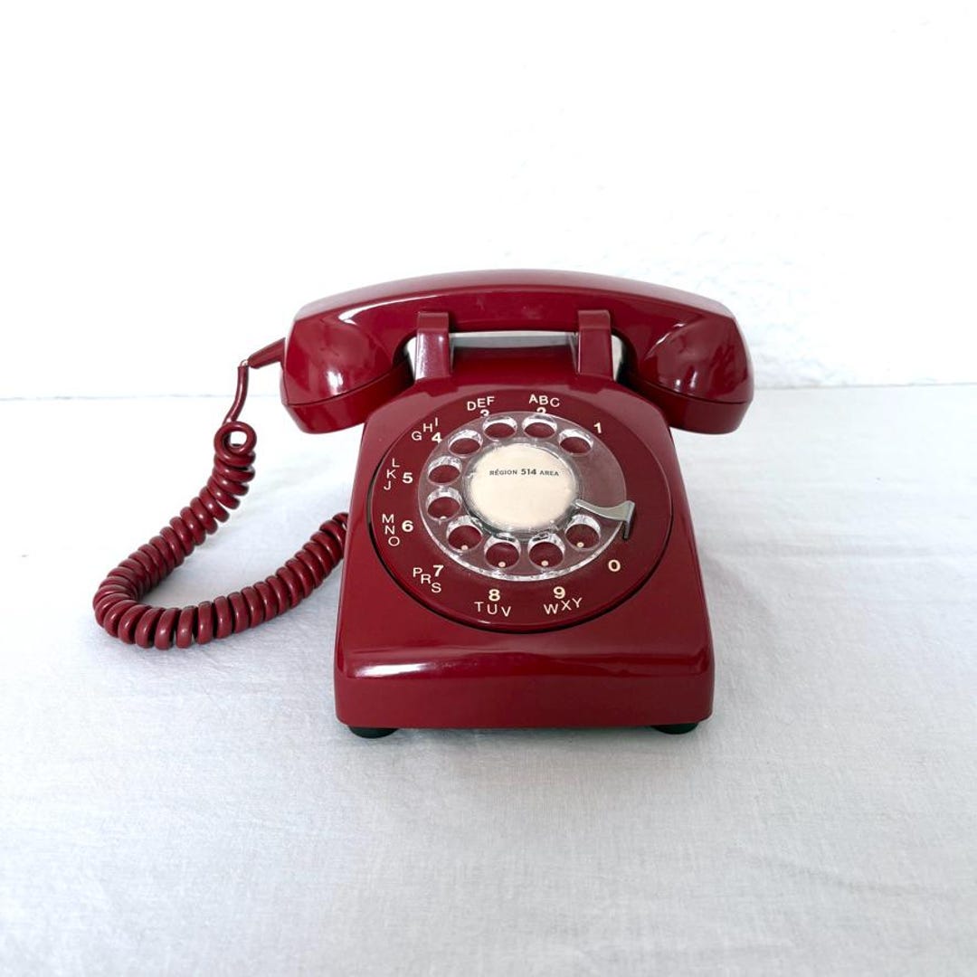 Red Rotary Telephone | 1960s Dial Phone | Bell Canada Vintage Landline ...