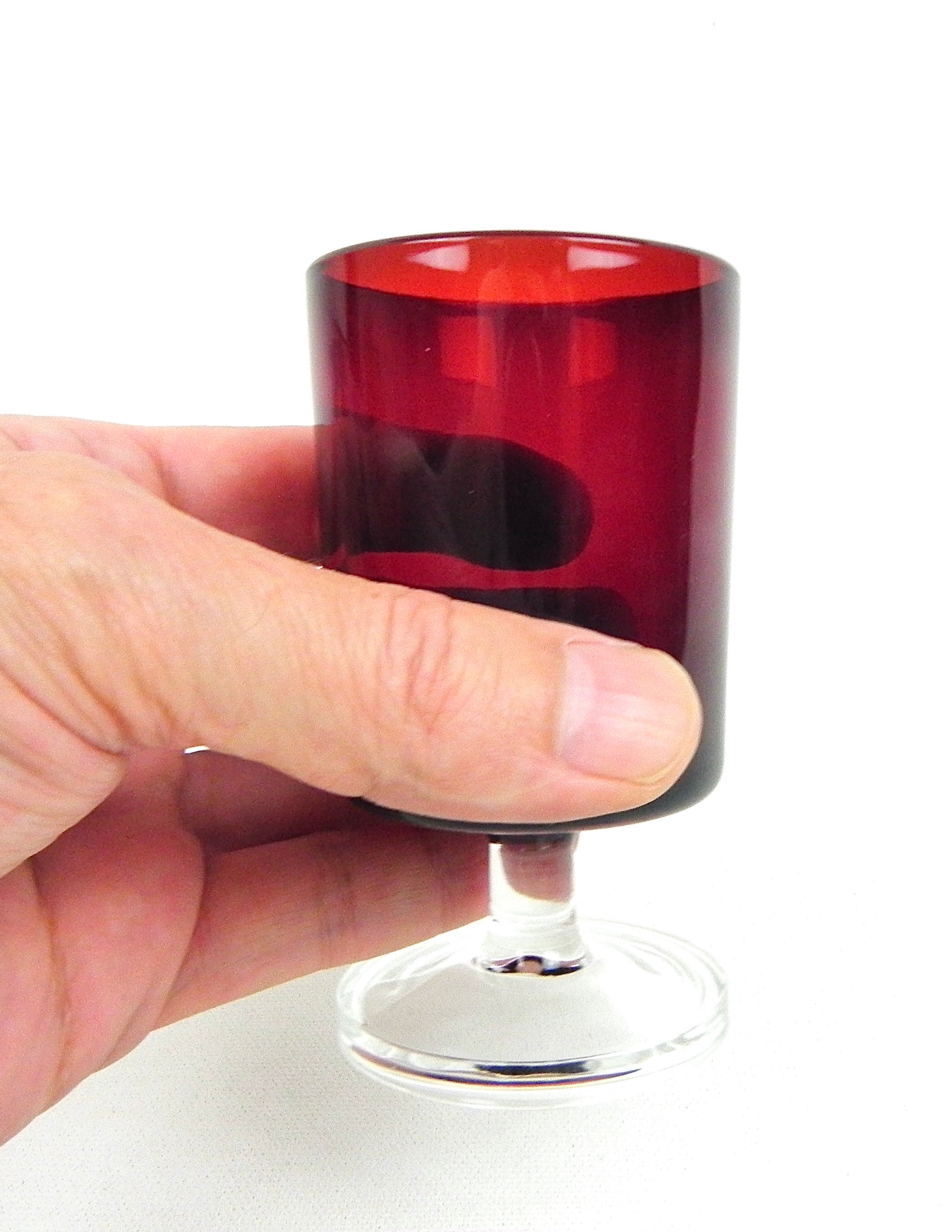 4 Oz Luminarc Ruby Red Glasses From Verrerie Cristallerie - Etsy