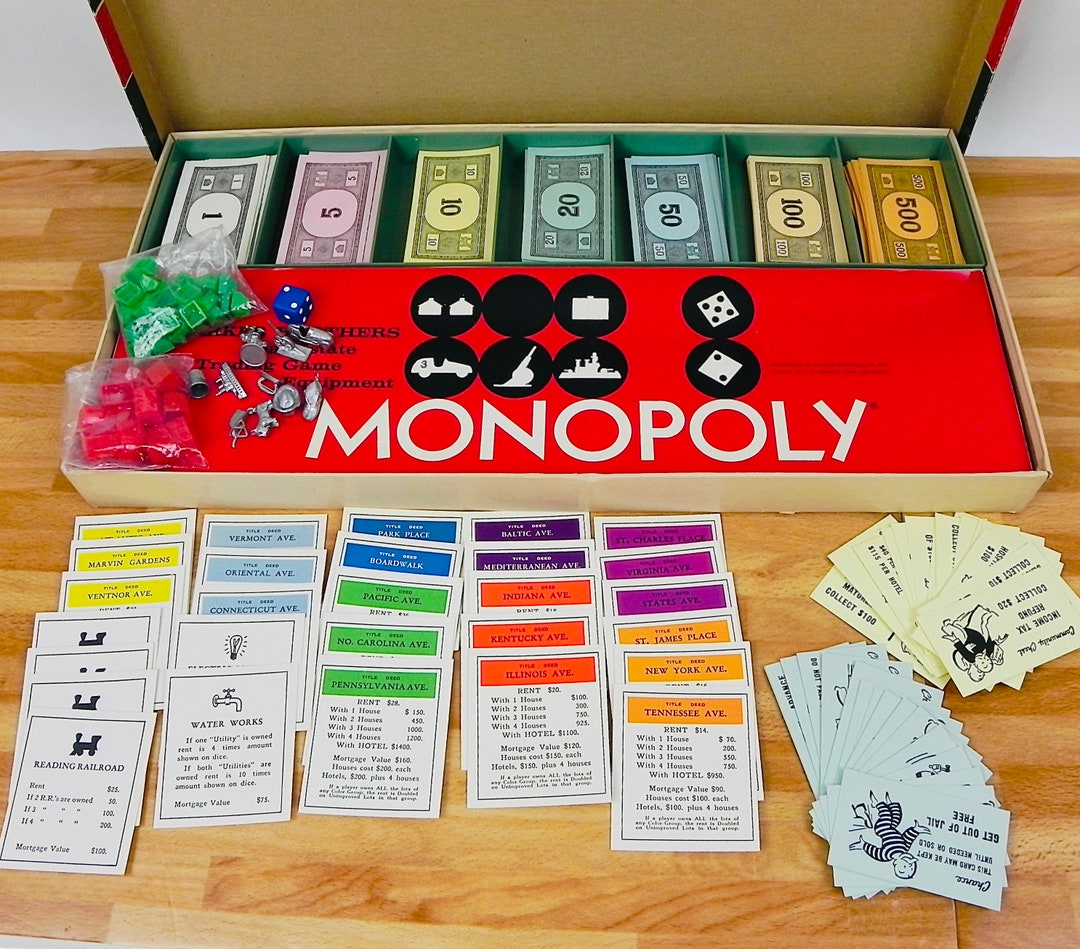 Monopoly Library Edition 1961 COMPLETE NEVER USED Rare - Etsy