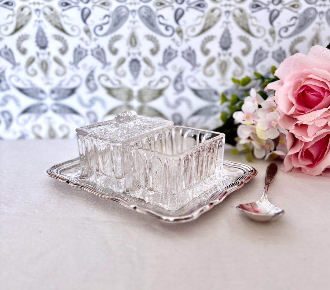 Art Deco Glass & Silver Condiment Set by Quist | Antique German Silver ...