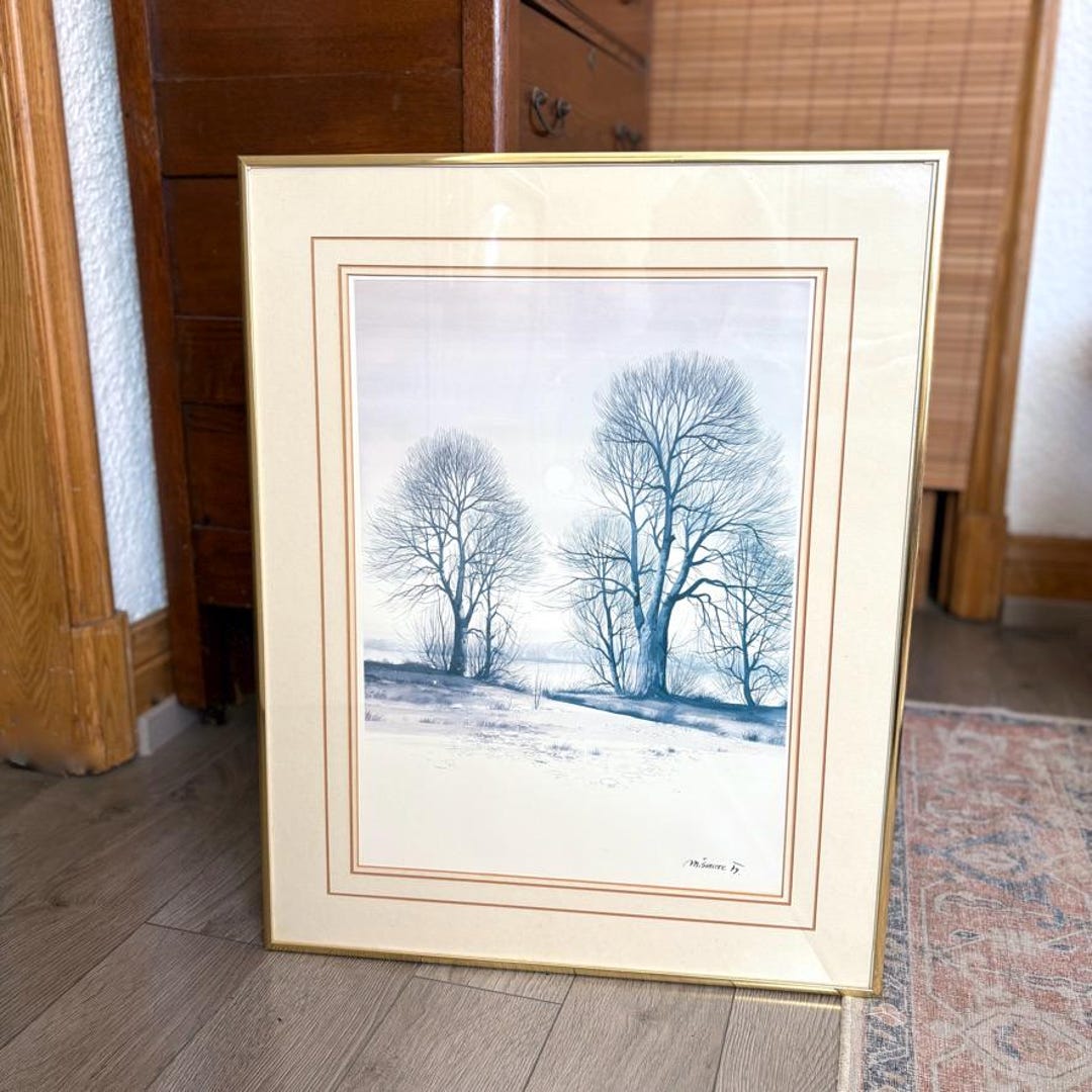 Milovan Svastec Winter Trees Lithograph | Vintage Yugoslavian Art ...