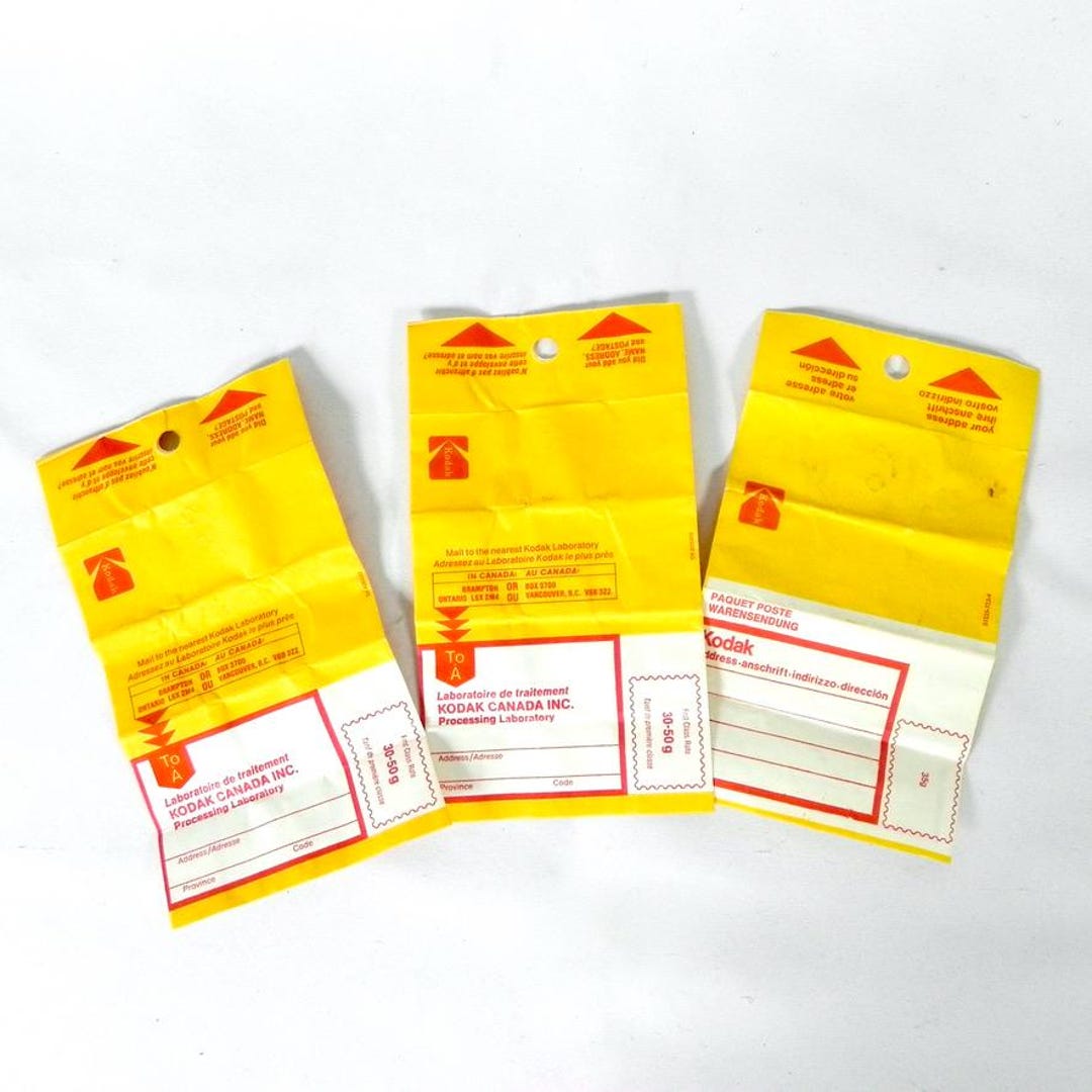 Vintage Kodak Film Processing Envelopes - Set of 3 - Etsy