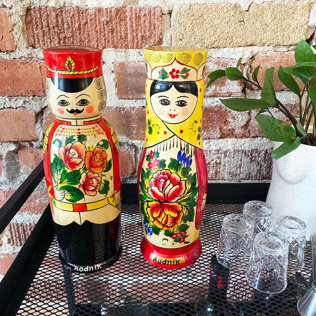 Vintage Rodnik Russian Doll Vodka Bottle Holder | Hand Painted ...
