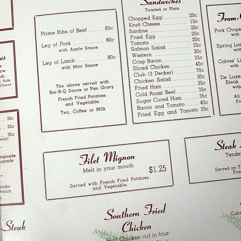 1950s Original Menu | Fern's Restaurant Montreal Canada 1952 | Vintage ...