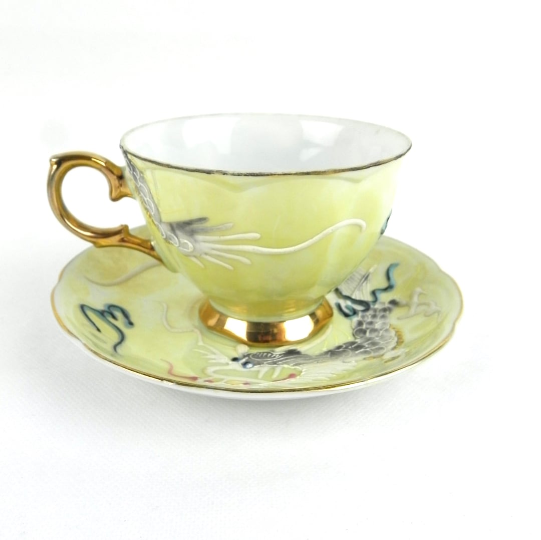 Dragon Tea Cup With Saucer | Shafford Japan A-925 Dragonware Embossed ...