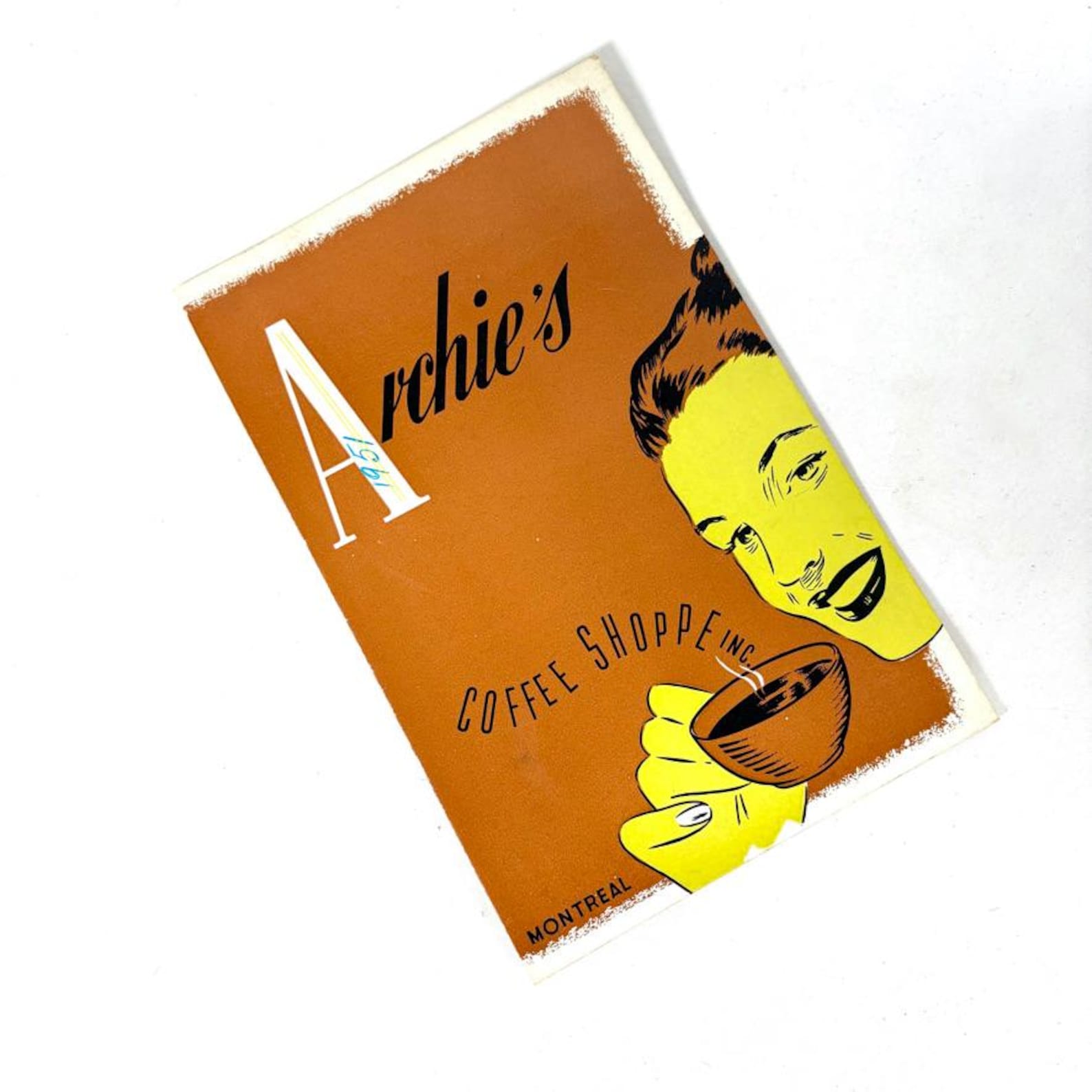 1950s Original Coffee Shop Menu | Archie's Restaurant Montreal Canada ...