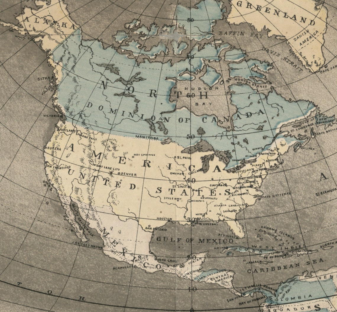 Map Square Stationary Earth 1893 Orlando Ferguson Flat Earth Art Poster ...