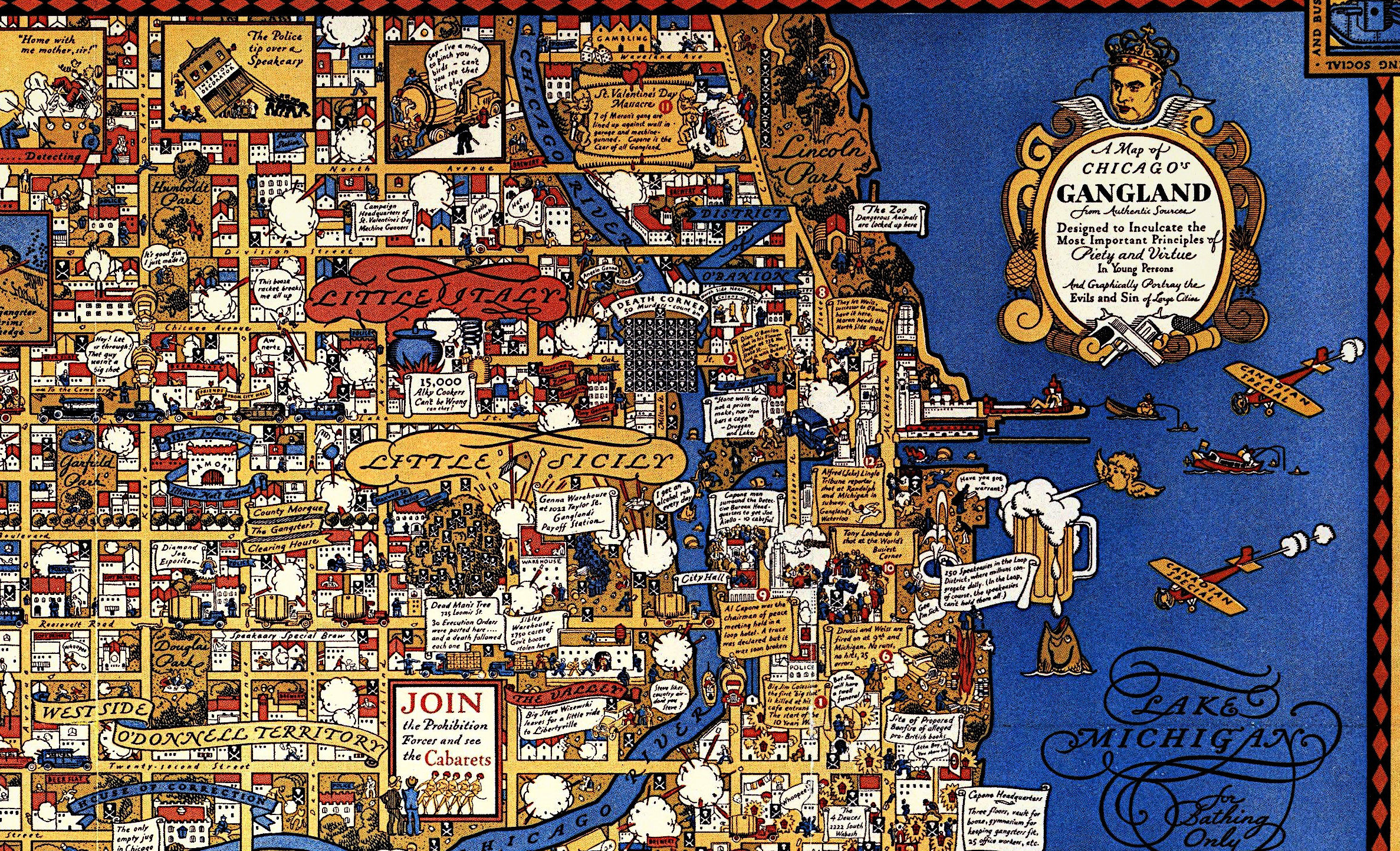 Chicago Gangland Map Historic 1931 Vintage Gangster Map 24x30 - Etsy