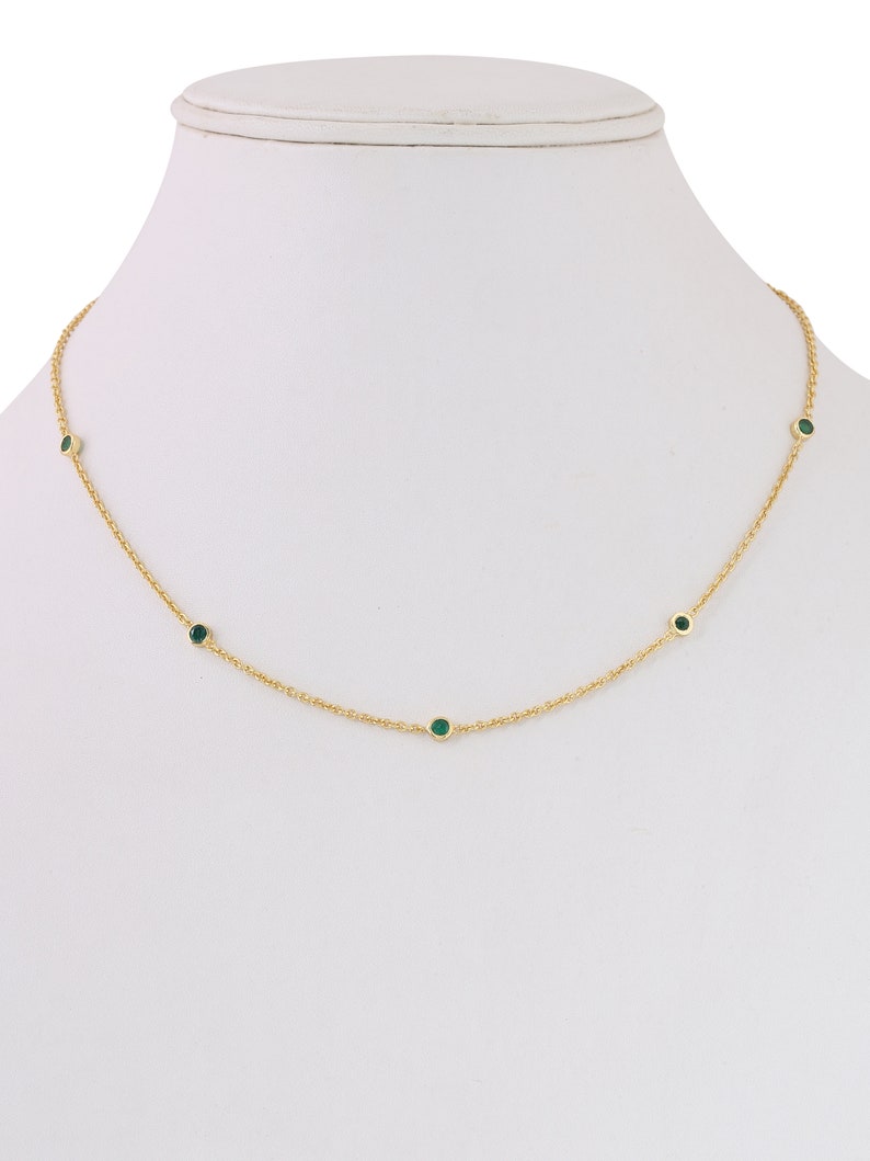 Emerald Necklace. Layered Necklace Gold Plated. Multi Strand | Etsy