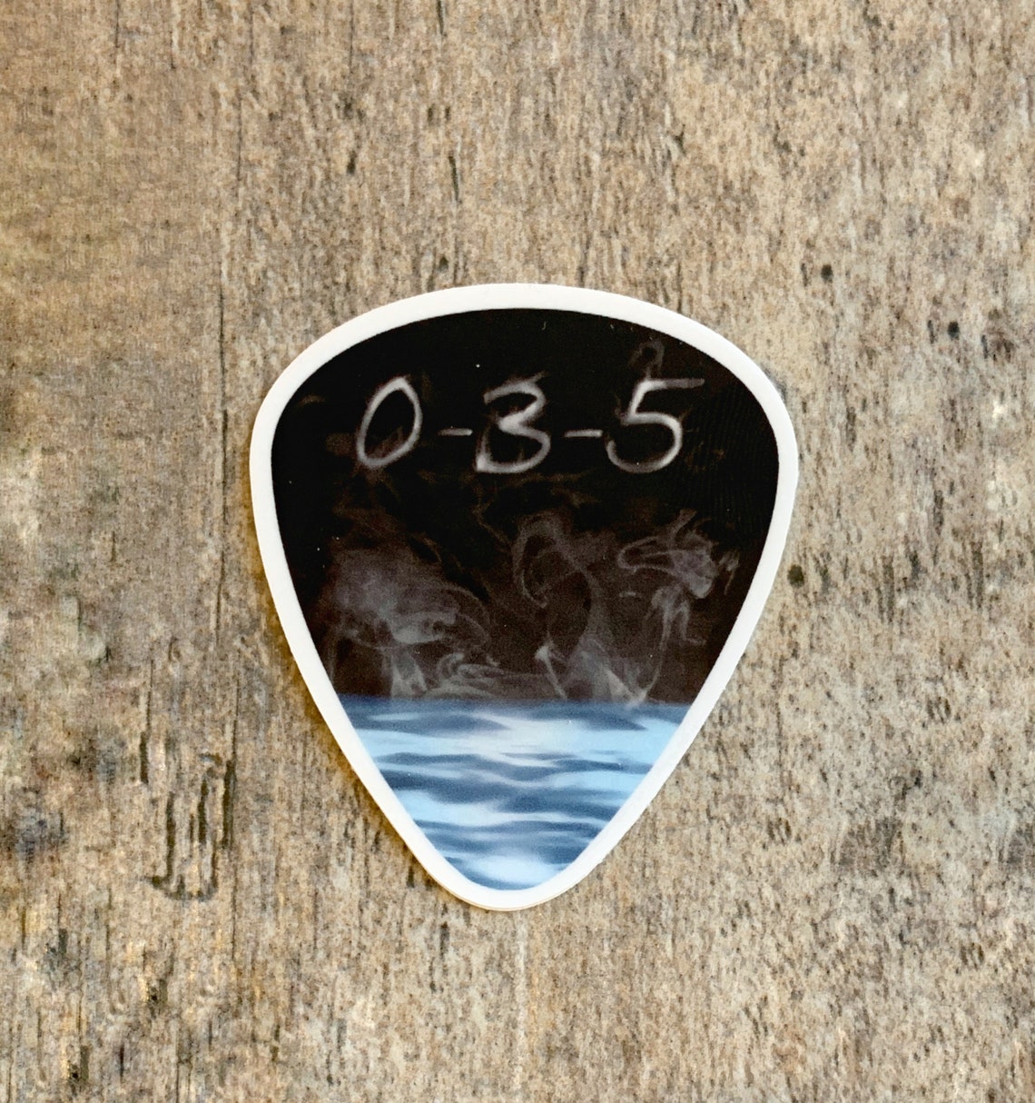 Hand Designed Sticker - Die Cut "0-3-5" Guitar Pick. - Etsy
