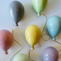 Red Ceramic Deflated Balloon Sculpture, One of a Kind Ceramic Balloon ...