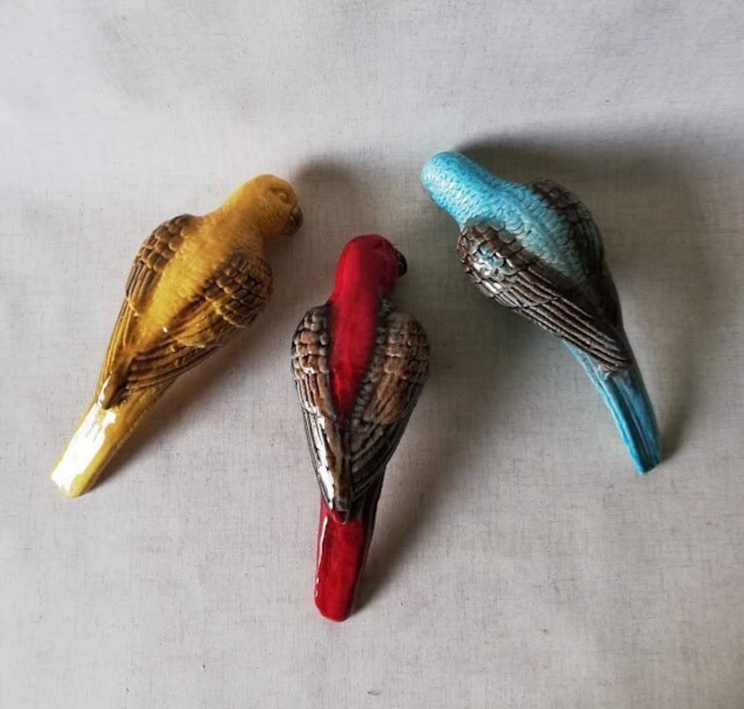 Ceramic Hanging Parrot | Bird Decor - Etsy