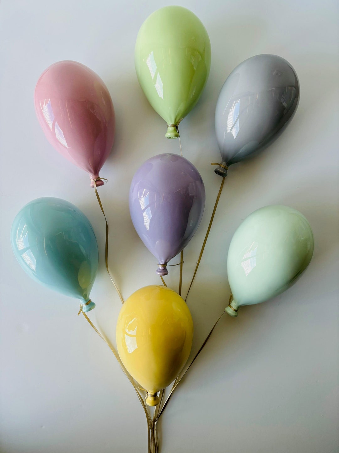 Big Pastel Ceramic Balloon – Handmade in Portugal – Soft Wall Decor ...