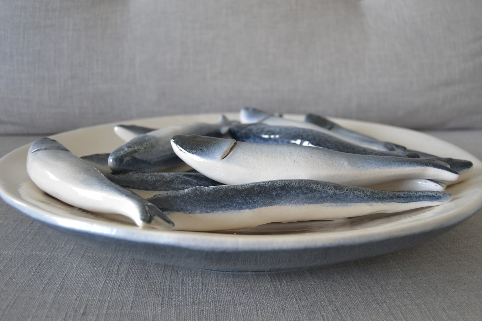 Sardine Ceramic Plate | Elegant Home Centerpiece - Etsy