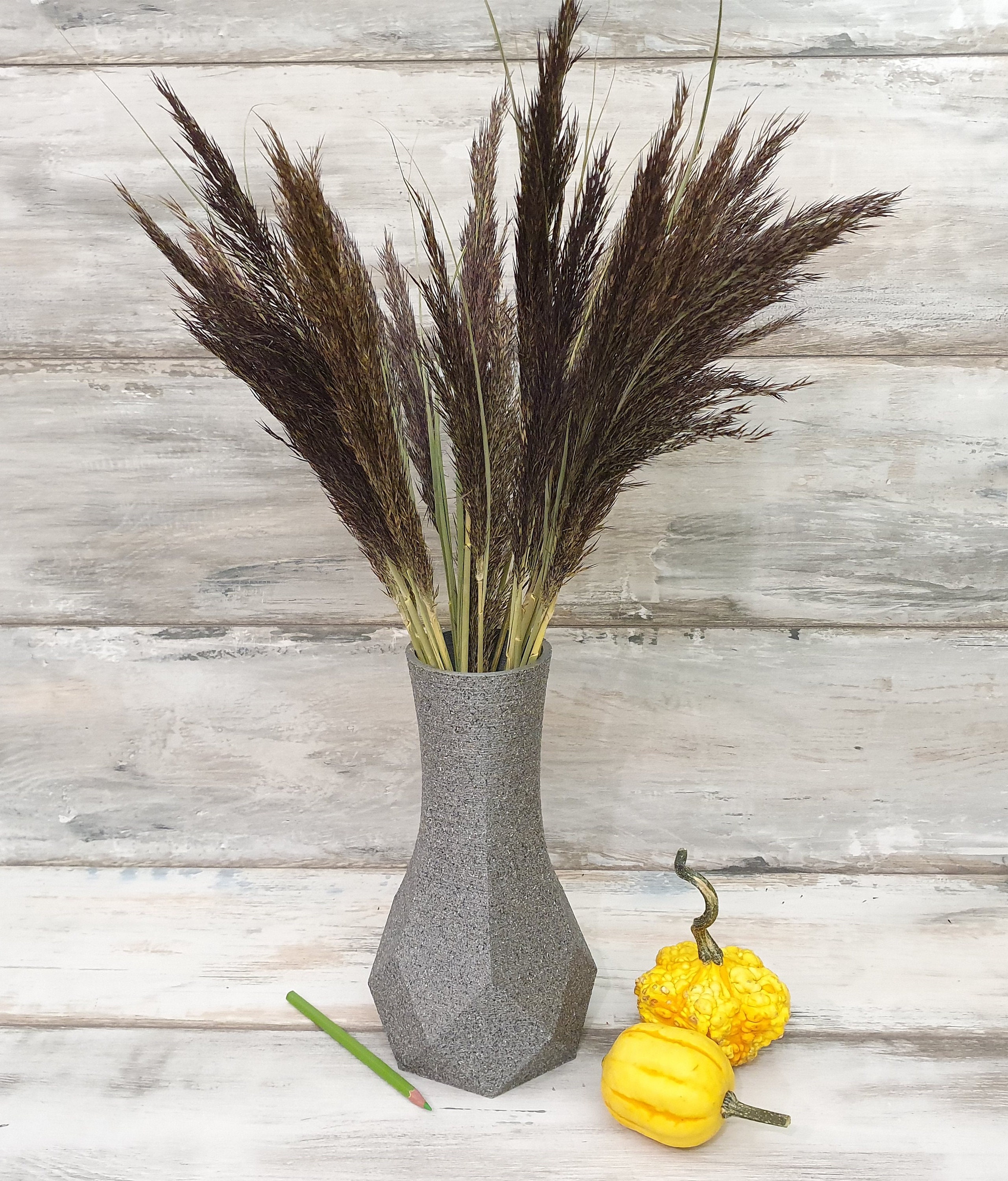 Large 10in 25cm Granite Stone Look Vase Black Grey White Vase - Etsy