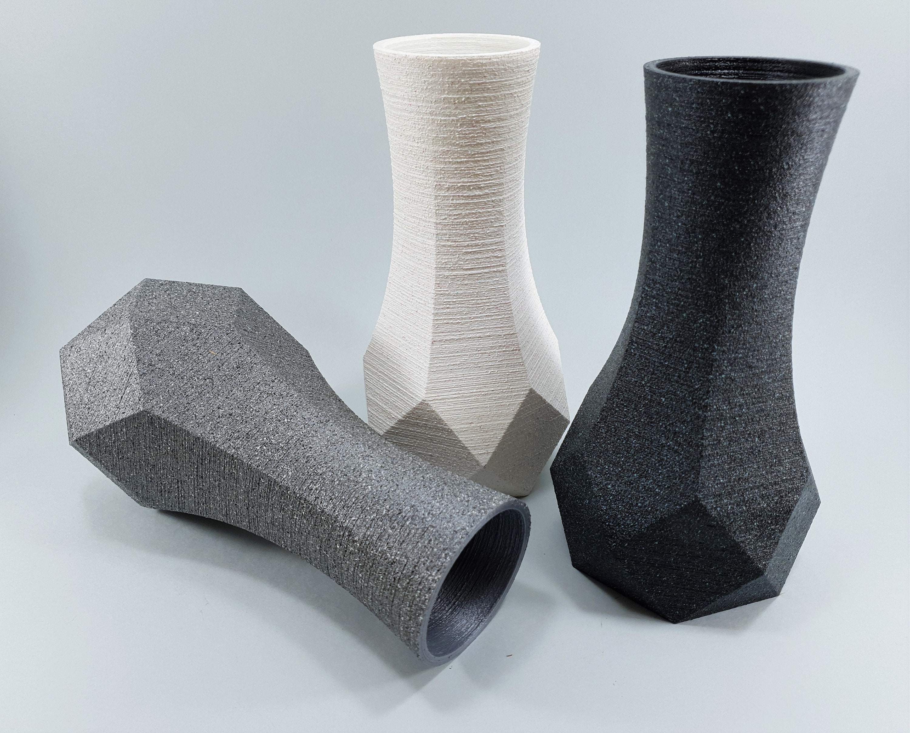 Large 10in 25cm Granite Stone Look Vase Black Grey White Vase - Etsy