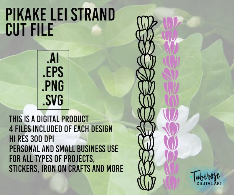 Pikake Lei SVG Jasmine Flower Lei Garland Cut File Cup Wrap - Etsy