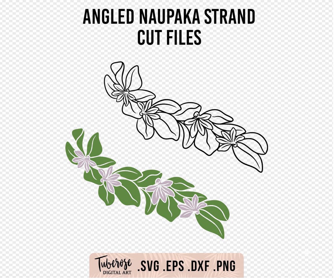 Angled Naupaka Strand SVG, Naupaka Flower Leaves Floral Strand Design ...