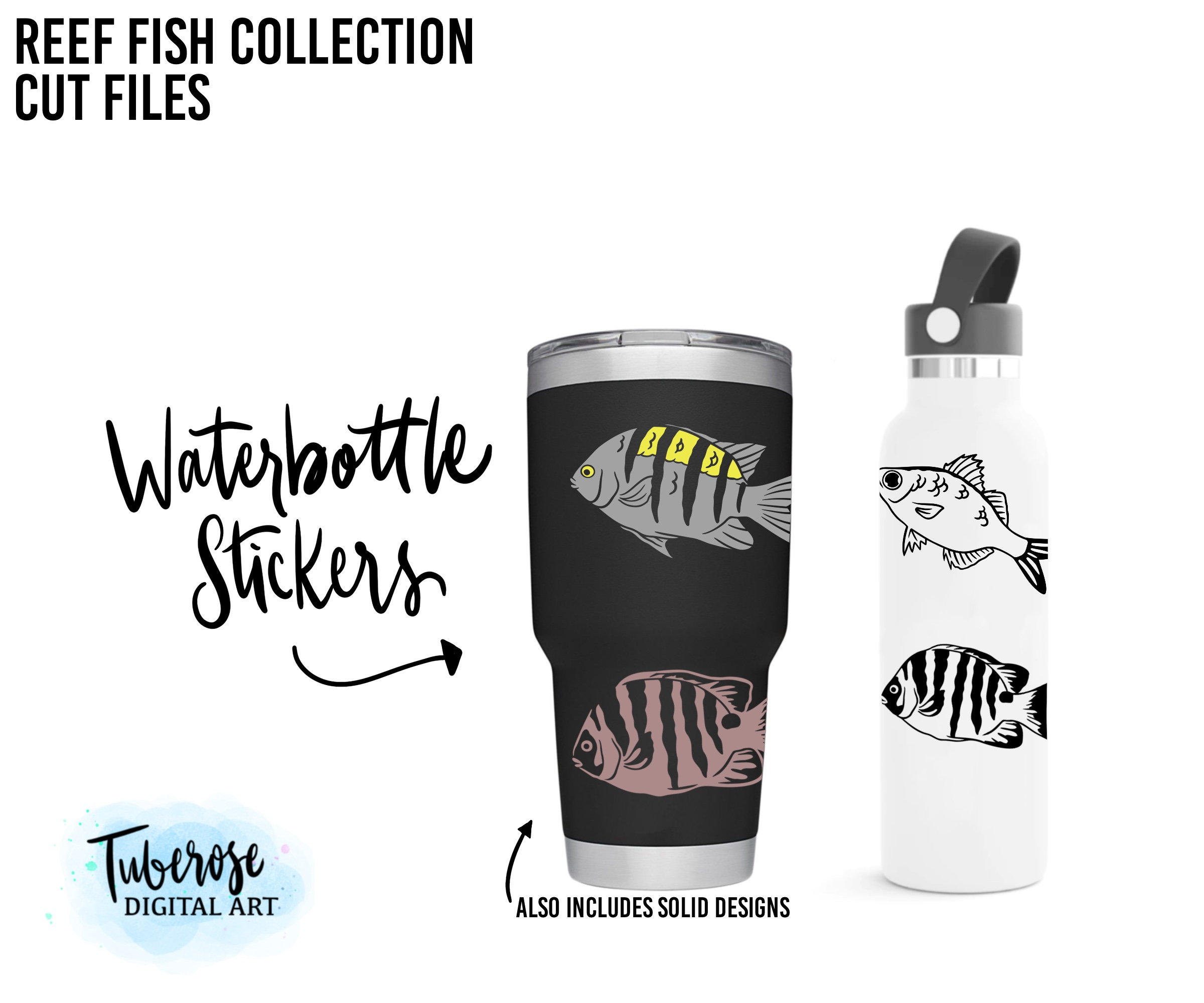 Reef Fish SVG Collection, Kupipi Blackspot, Mamo Sergeant, and ...