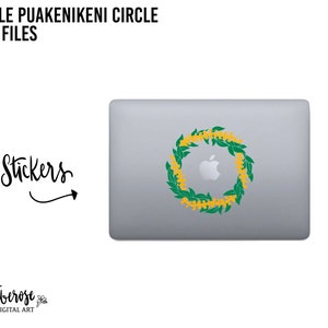 Maile Puakenikeni Circle Lei Cut File, Round Lei SVG, Floral Border SVG ...