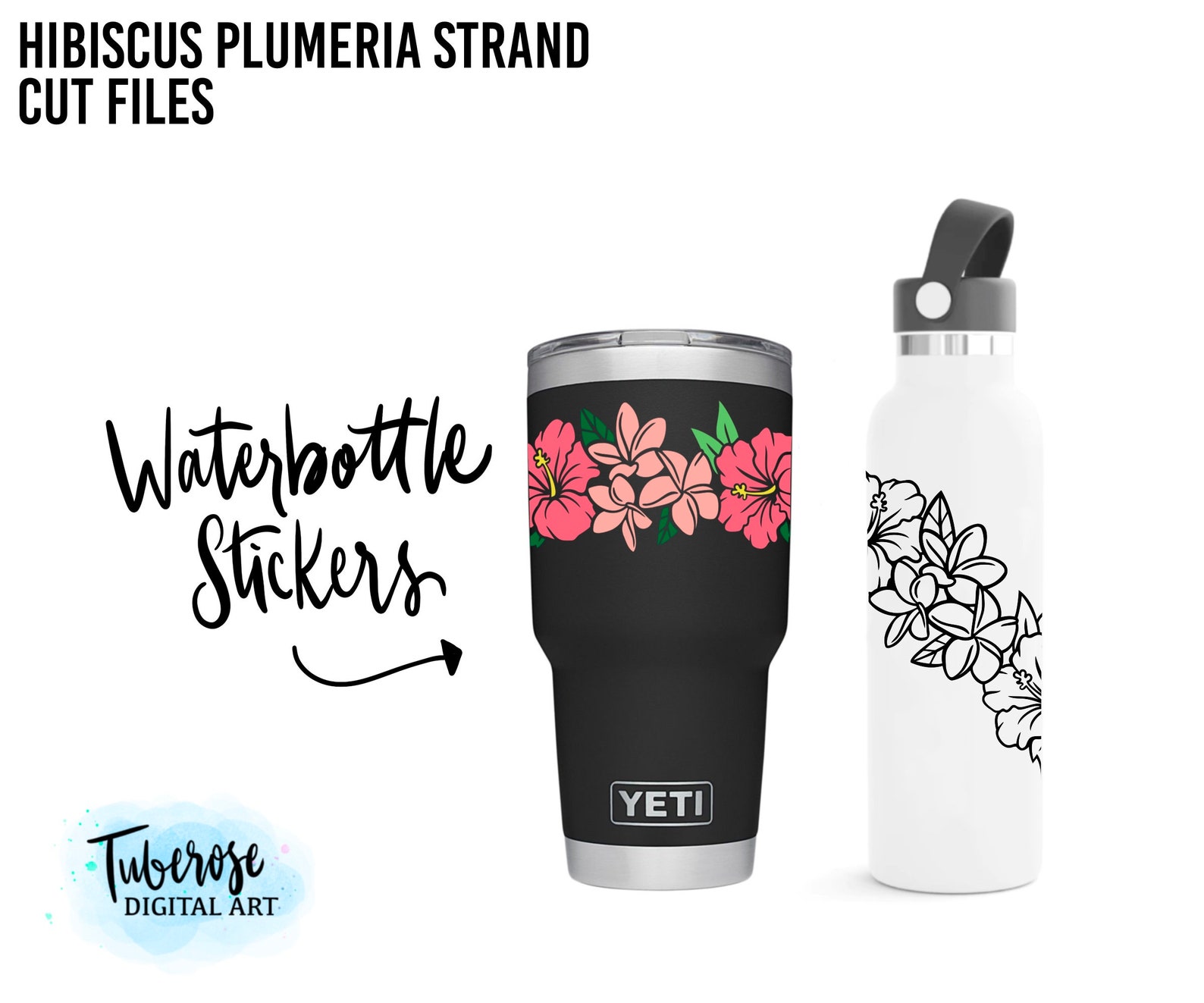 Hibiscus and Plumeria Leaves Strand SVG Hibiscus Cluster - Etsy Australia