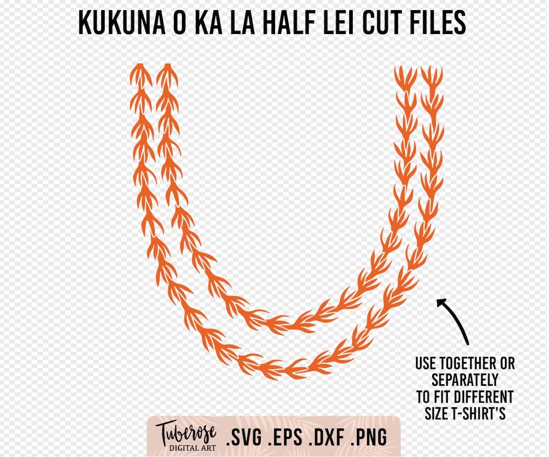Kukuna O Ka La Half Lei in Long and Extra Long for T-shirt Iron on and ...