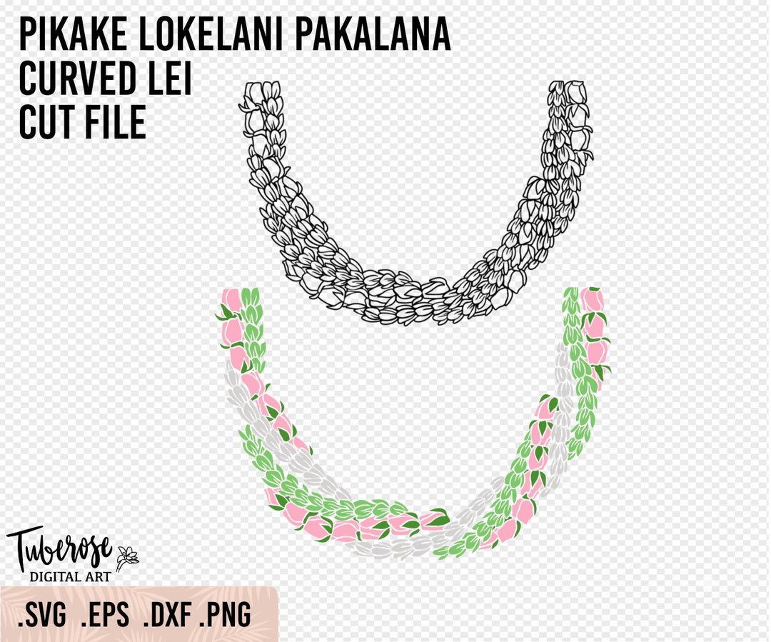 Curved Pikake/lokelani/pakalana Twist Lei, 3 Strand Lei SVG, Floral Lei ...