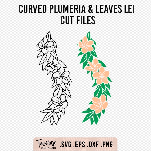 Maile With Plumeria Svg - Etsy