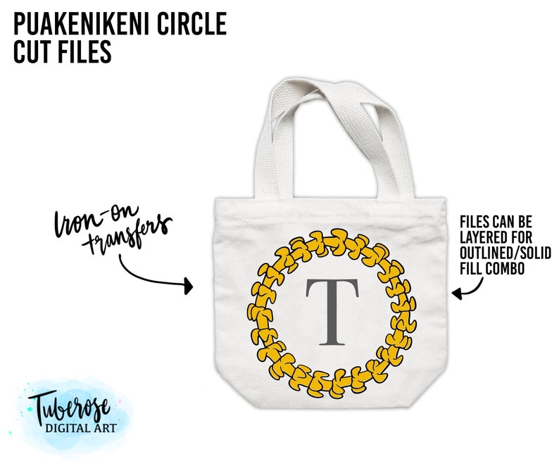 Puakenikeni Circle Lei Cut File Round Lei SVG Floral Border - Etsy