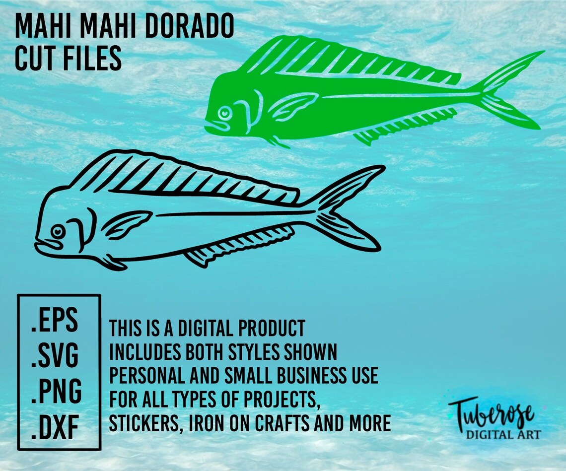 Mahi Mahi Dorado SVG Cut File Sportfish Svg Line Art Sticker - Etsy