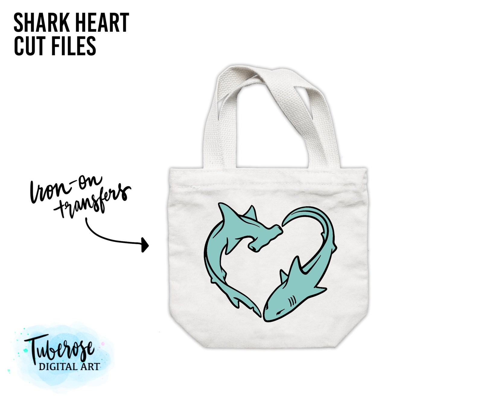 Shark Heart SVG Hammerhead Shark, Thresher Shark in Heart Shape ...