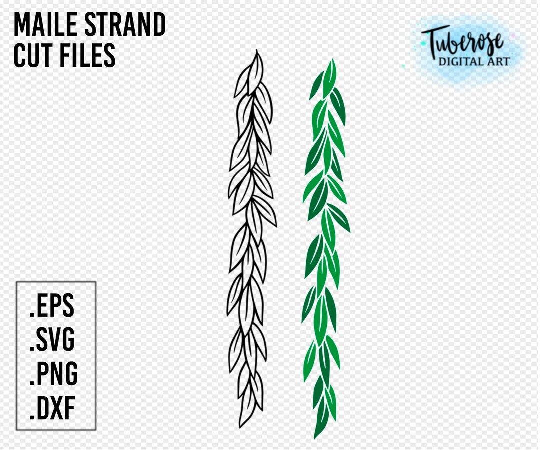 Maile Lei Strand SVG Hawaiian Garland Cut File Leafy Strand - Etsy