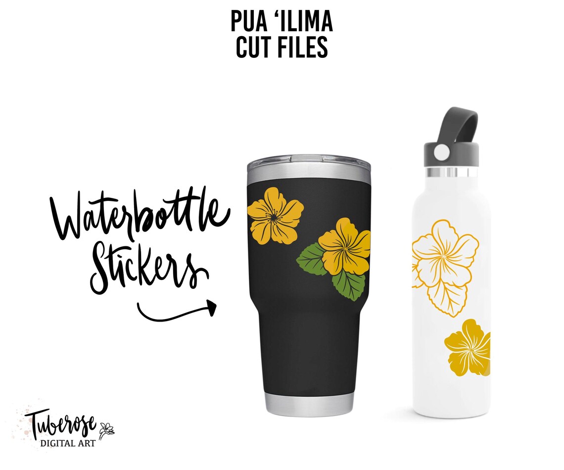 Pua Ilima, 'ilima Flower SVG, Cut Files, Outline and Solid Floral Art ...