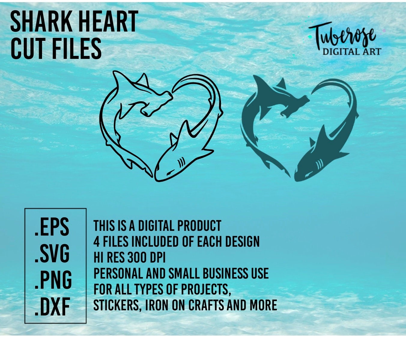 Shark Heart SVG Hammerhead Shark Thresher Shark in Heart - Etsy