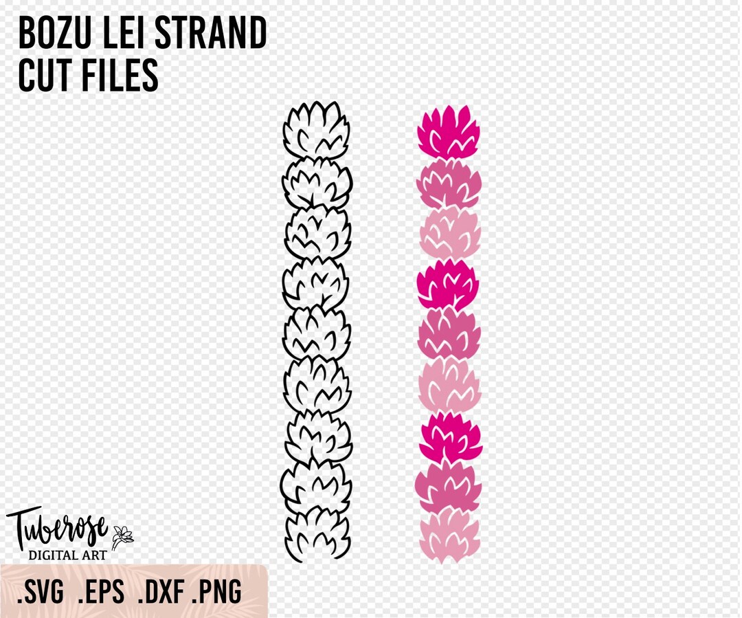 Bozu Lei Strand SVG, Ball Lei Garland Cut File, Globa Amaranth, Cup ...