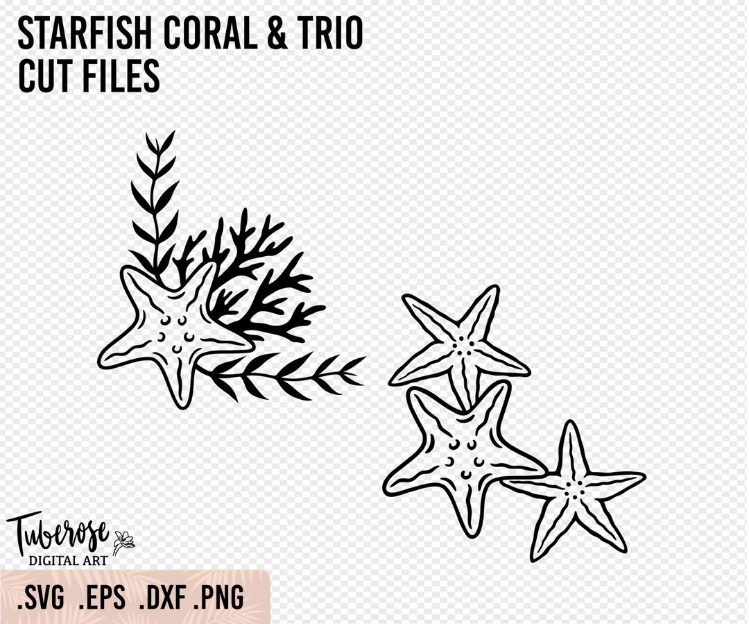 Starfish SVG, Starfish Coral and Trio Corner Designs, Sea Star Laser ...