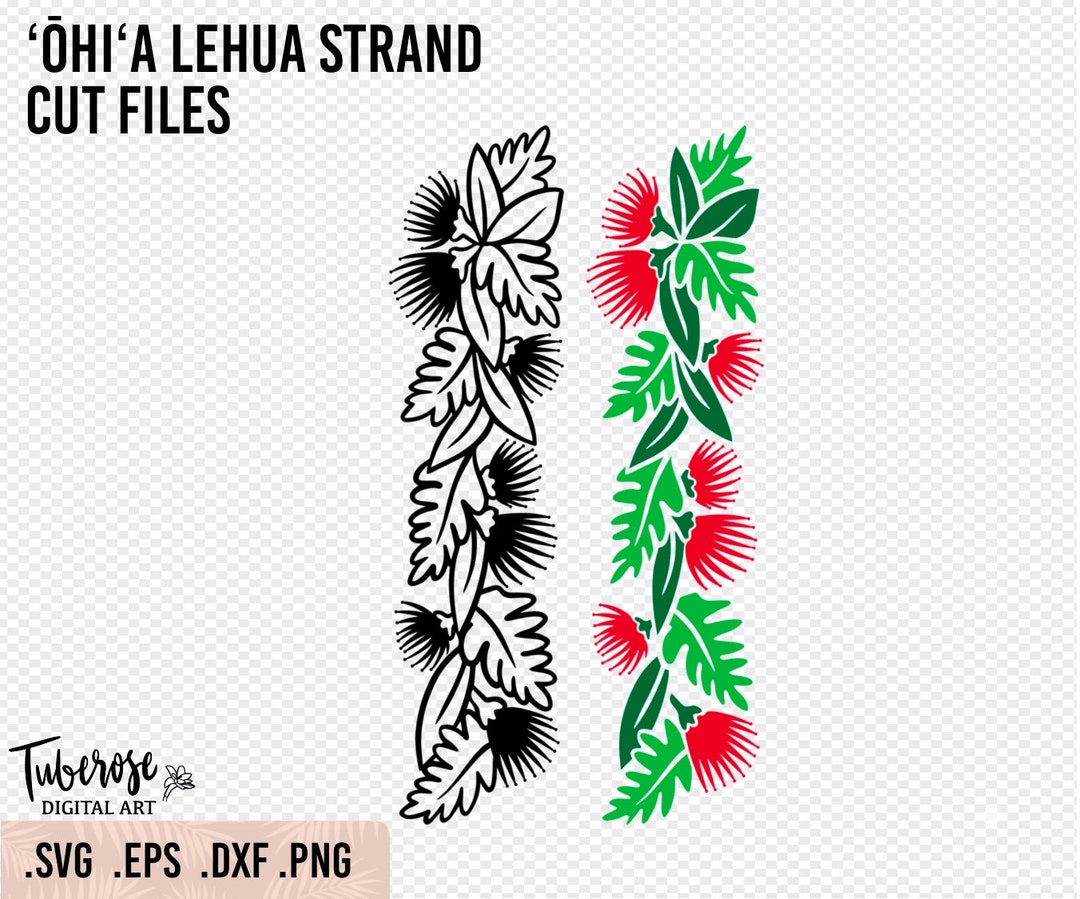 Ohia Lehua Vertical Lei Strand SVG Hawaiian Flower Garland - Etsy