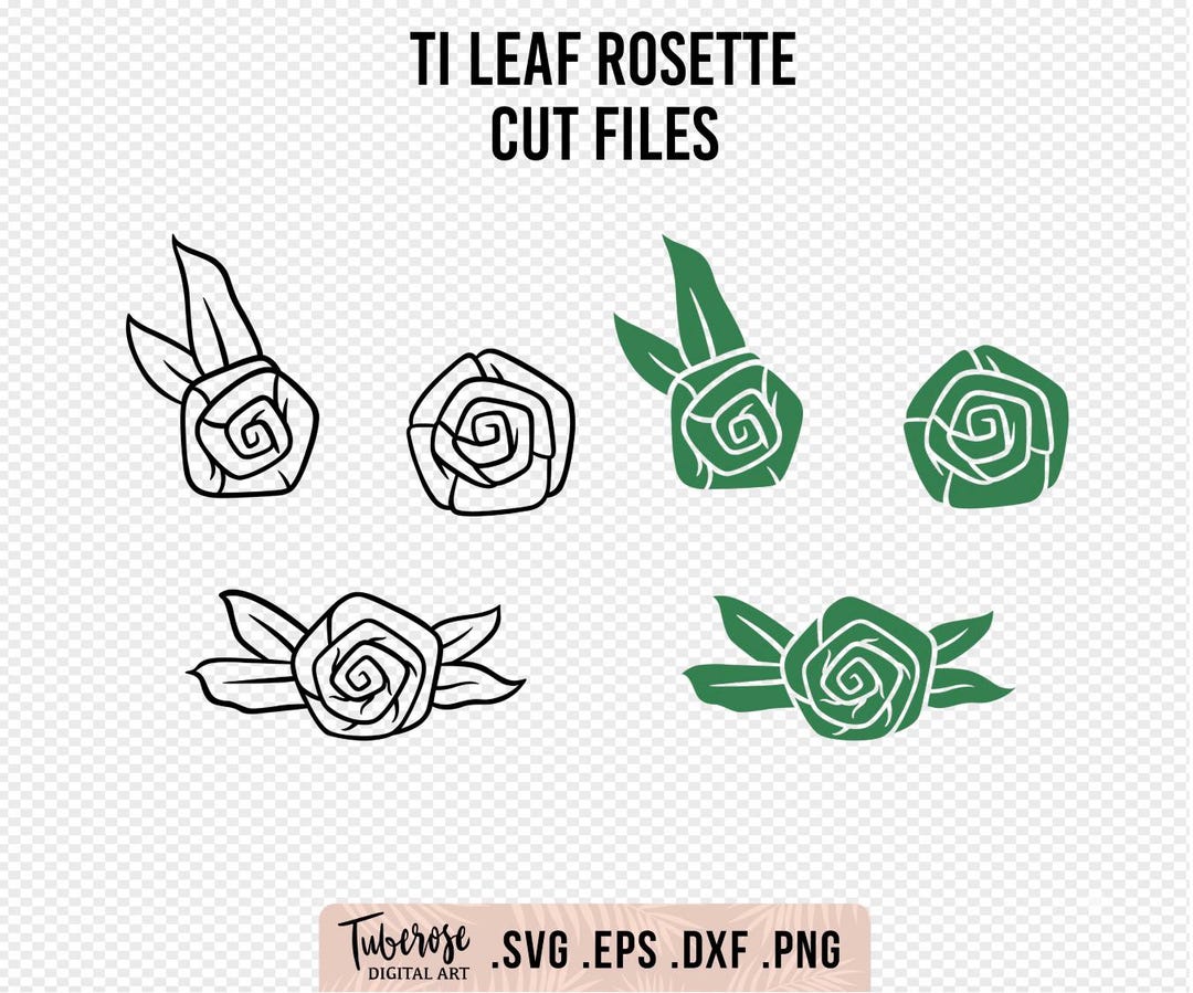 Ti Leaf Rosette SVG Cut Files, La'i Rose Hawaiian Style Ti Rose, Floral ...
