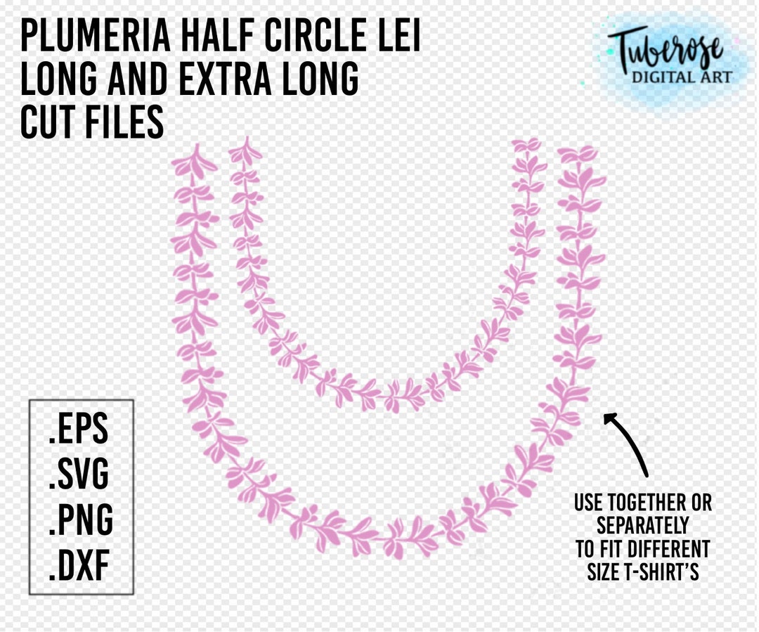 Curved Plumeria Lei, Half Circle Lei Svg's in Extra Long and Long, T ...