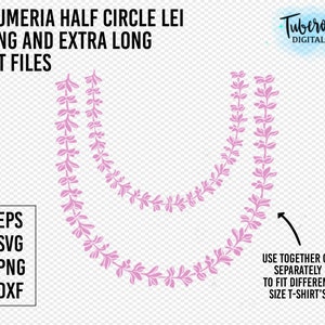 Curved Plumeria Lei, Half Circle Lei Svg's in Extra Long and Long, T ...