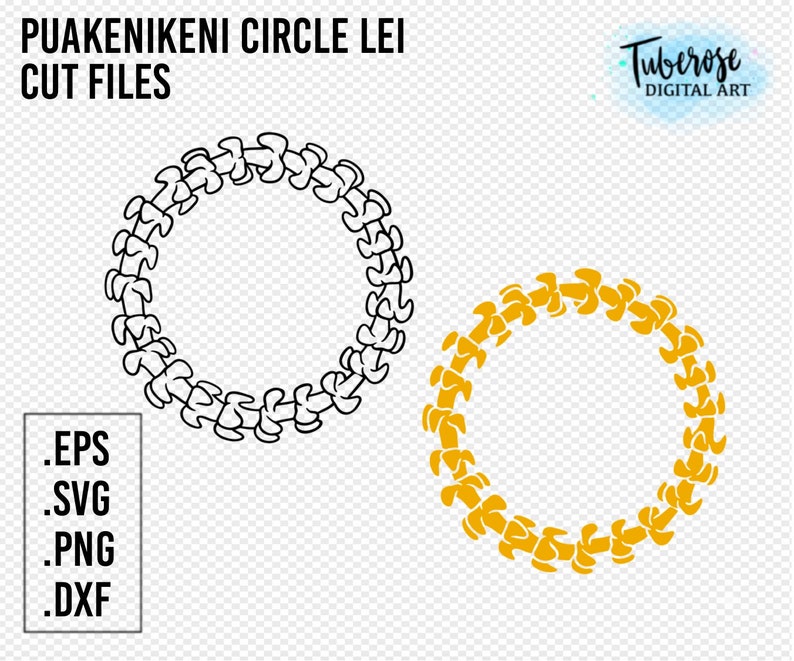 Puakenikeni Circle Lei Cut File Round Lei SVG Floral Border - Etsy
