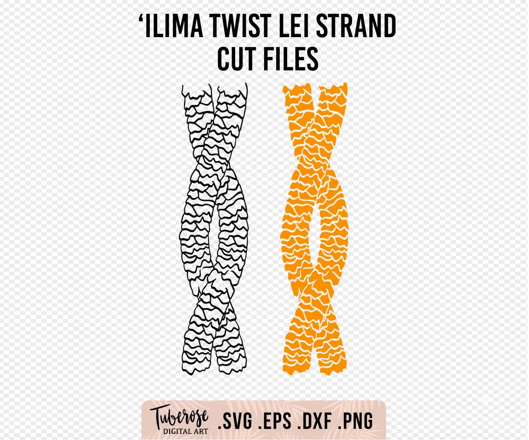 Ilima Twist Lei Strand SVG, Double Twist Lei 'ilima in Outline and ...