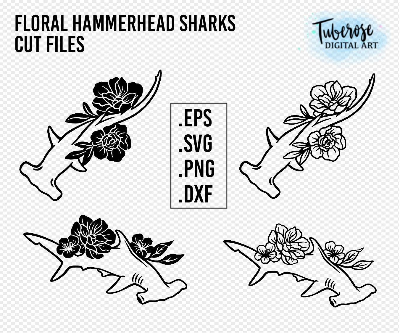 Hammerhead Outline Tattoo