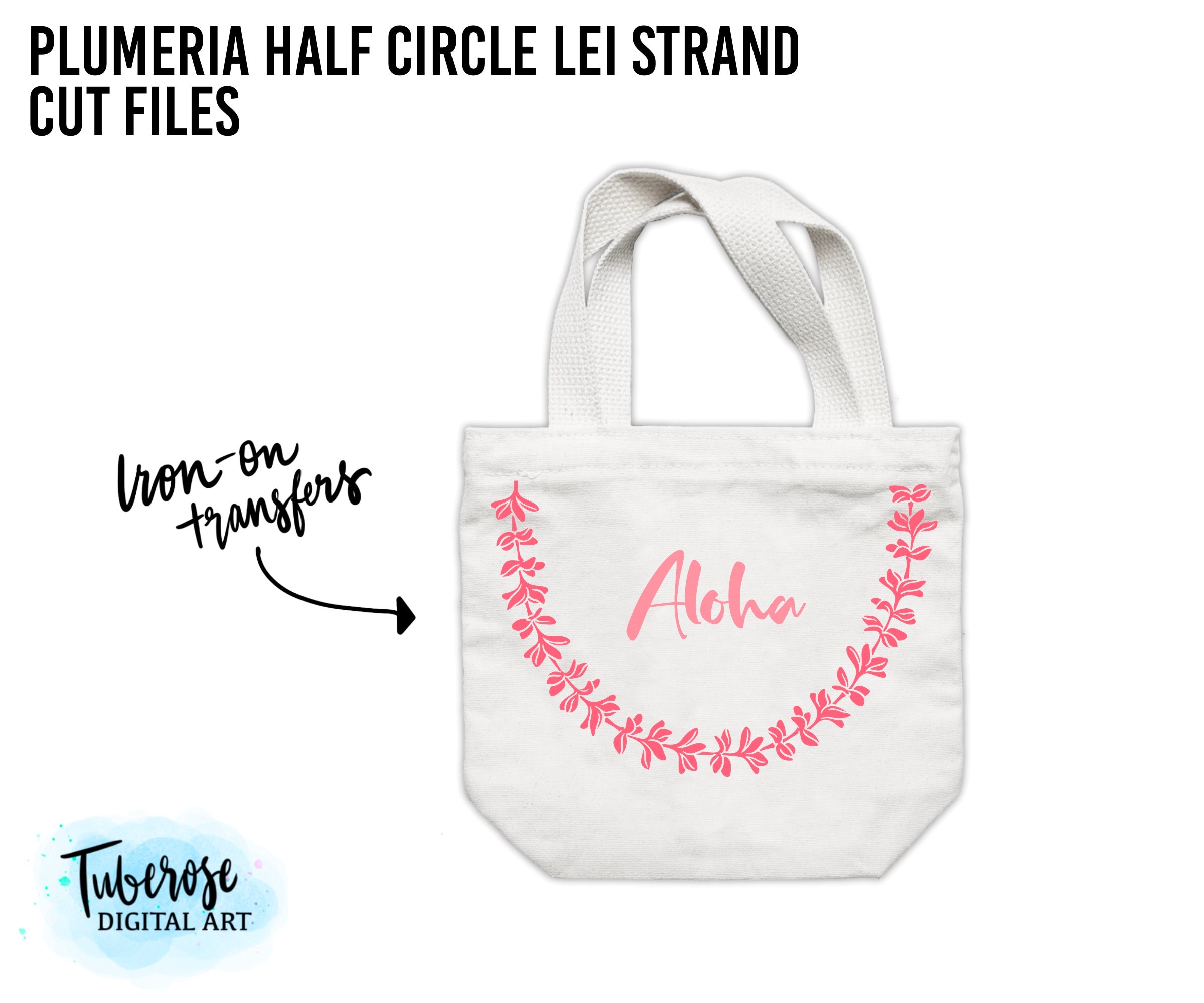 Curved Plumeria Lei, Half Circle Lei SVG, Floral Lei Garland ...