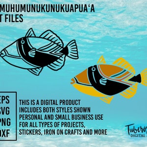 Humu Humu SVG Cut File, Hawaiian Fish Line Art Sticker Design ...